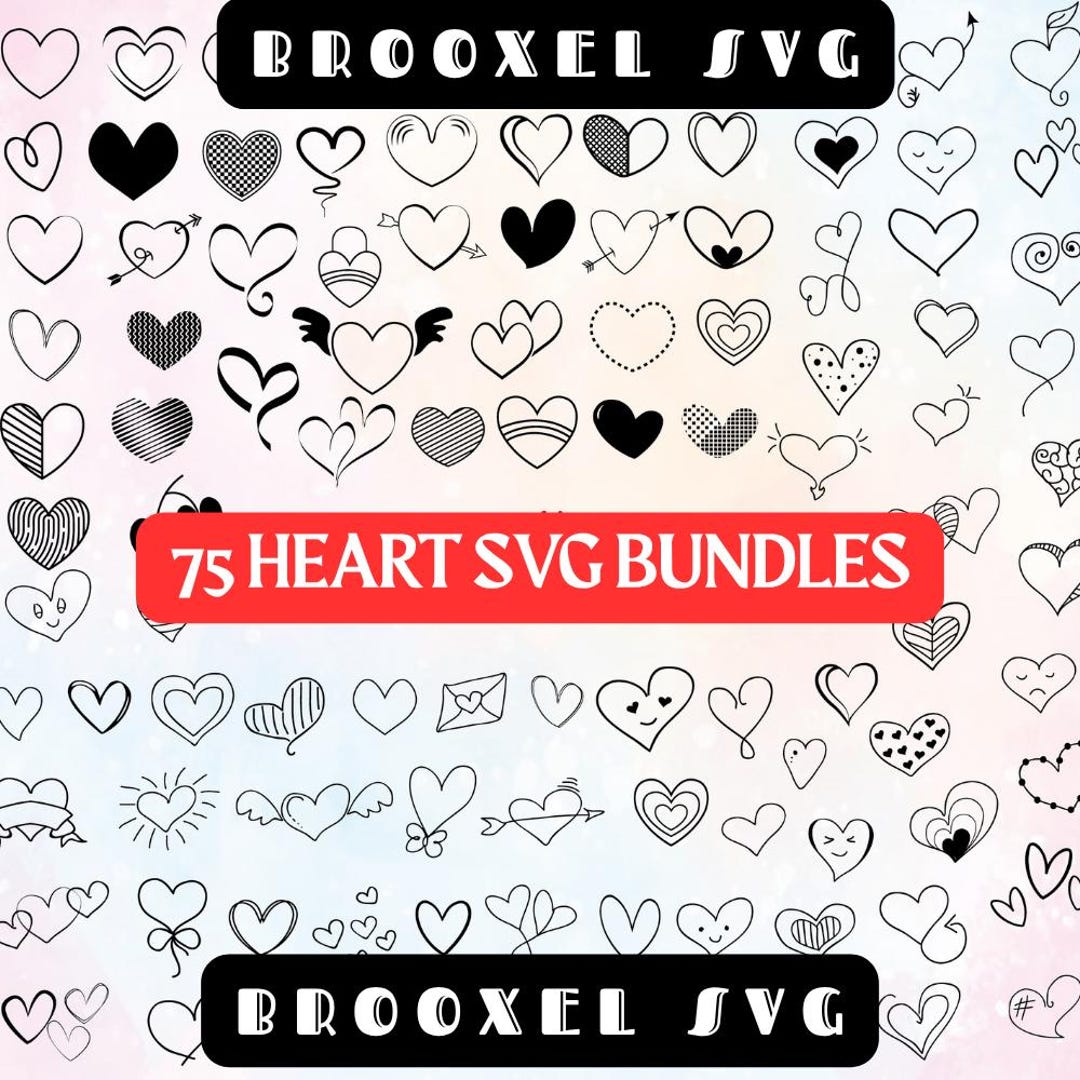 75 Heart SVG Bundle | Love Clipart, Valentine's Day Designs (digital ...