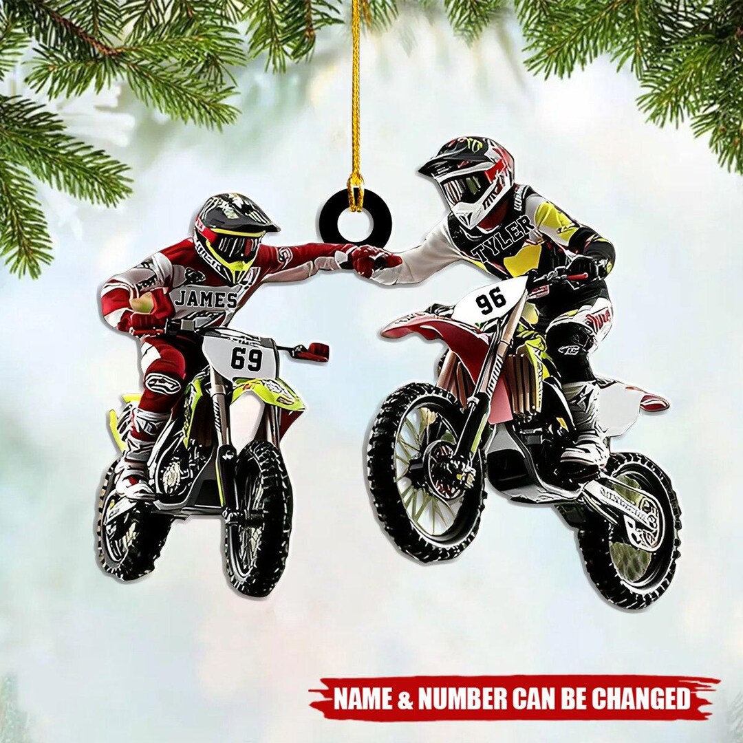 Personalized Name Couple Motocross Ornament, Gift for Racing Lovers ...