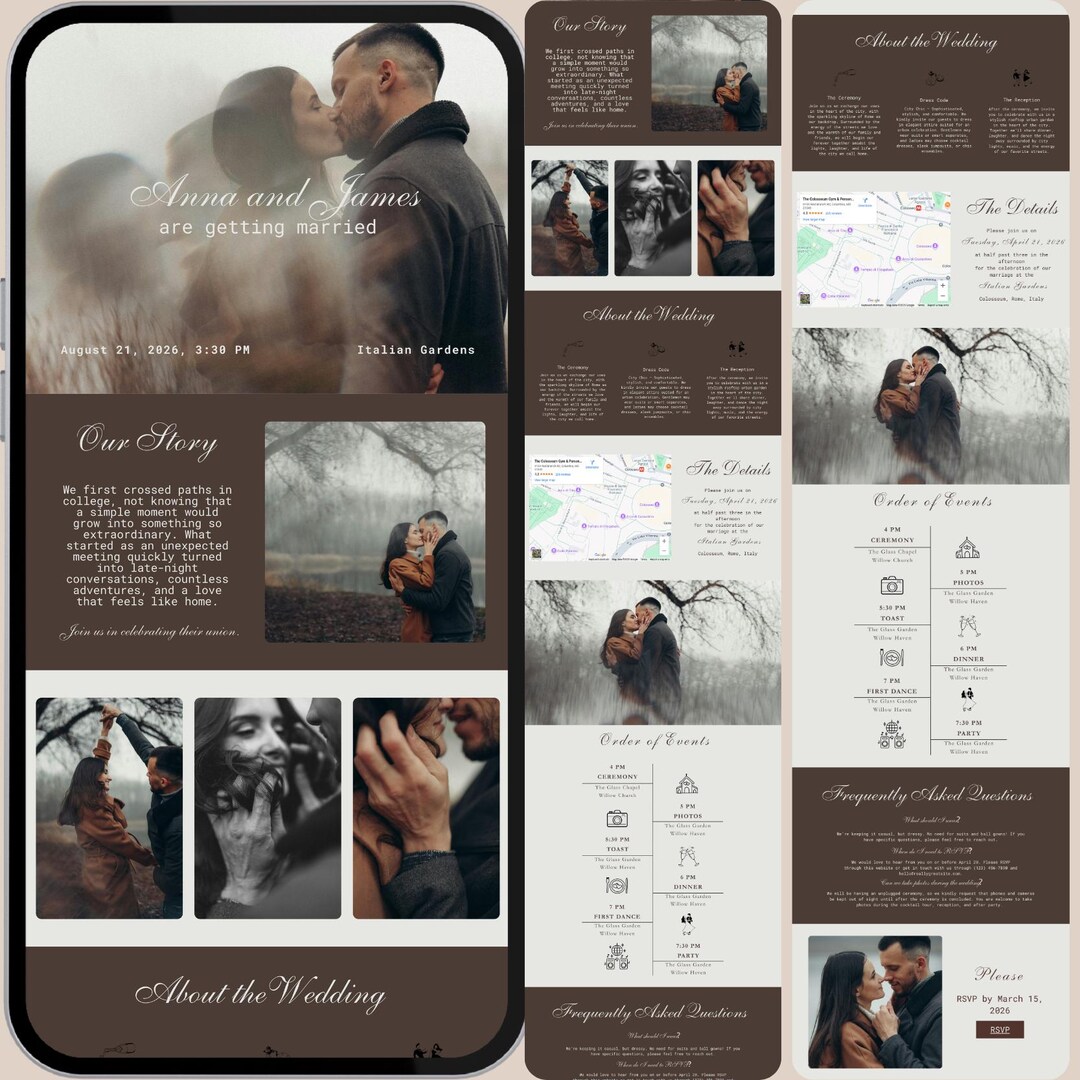 Digital WEBSITE Wedding Invitation Template With Interactive RSVP and ...