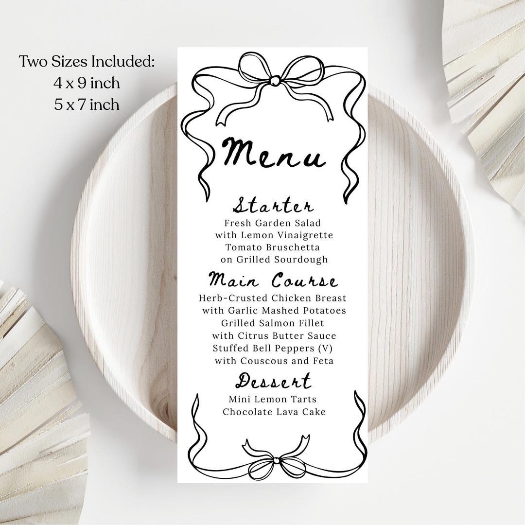 Whimsical Doodles Digital Menu Template | Dolce Vita Icons Wedding Menu ...