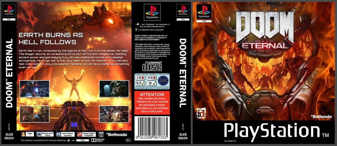 Doom Eternal Digital PS1 Style Game Cover – Printable Custom ...