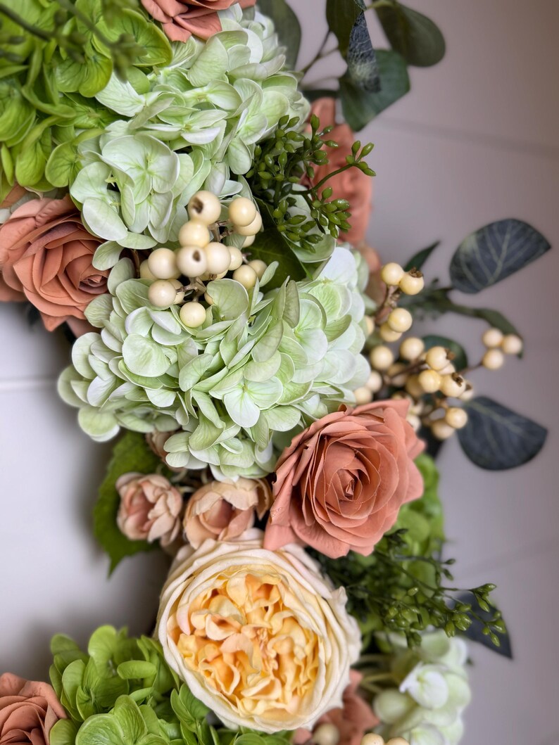 Real Touch Hydrangea, Rose & Berry Spring Front Door Wreath - Etsy