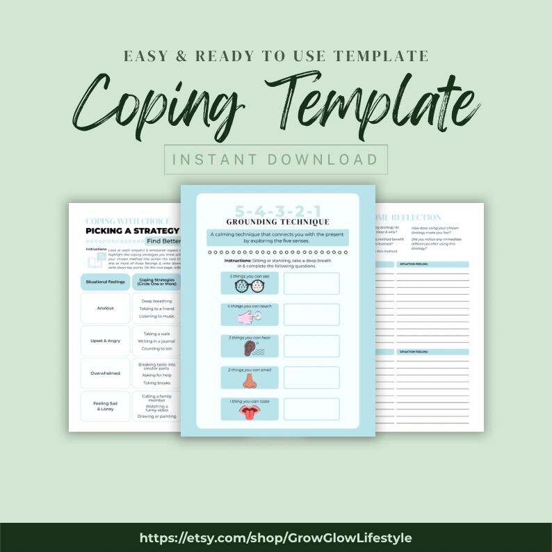 Coping Skills Therapy Worksheets: Mental Health Treatment Activity ...