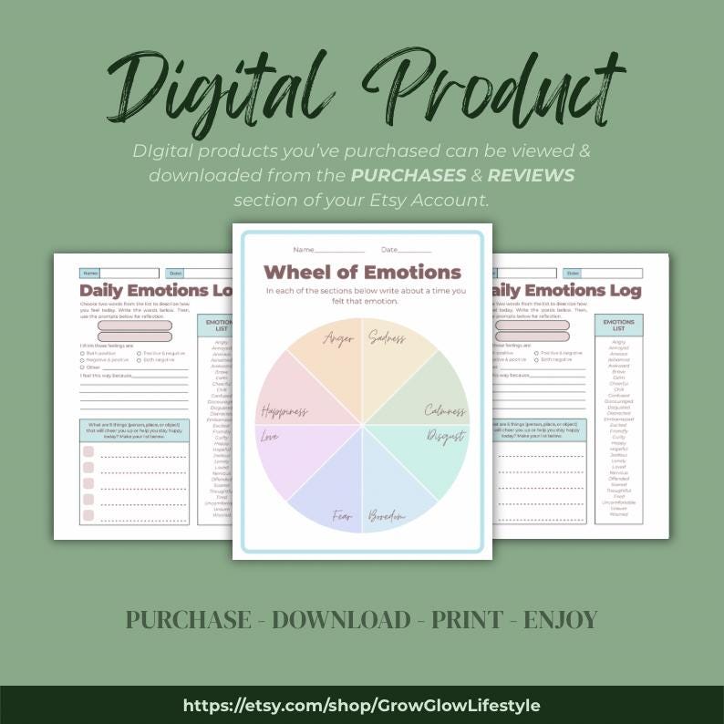 Emotional Intelligence Worksheet Set: Therapy Session, Feelings Wheel ...