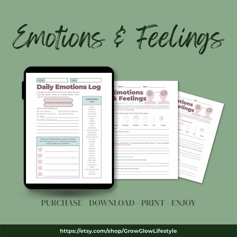 Emotional Intelligence Worksheet Set: Therapy Session, Feelings Wheel ...