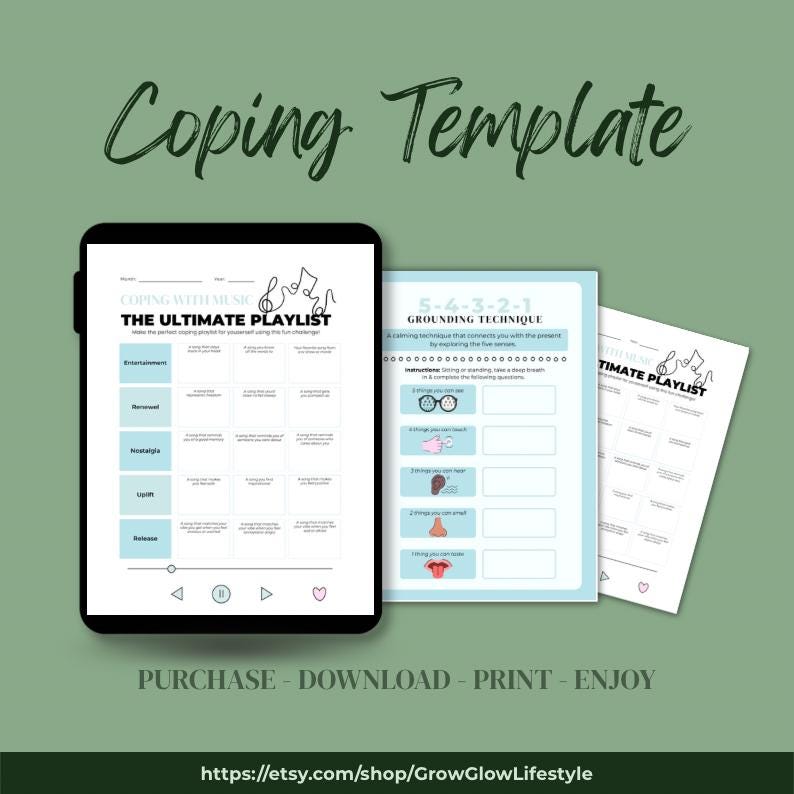 Coping Skills Therapy Worksheets: Mental Health Treatment Activity ...
