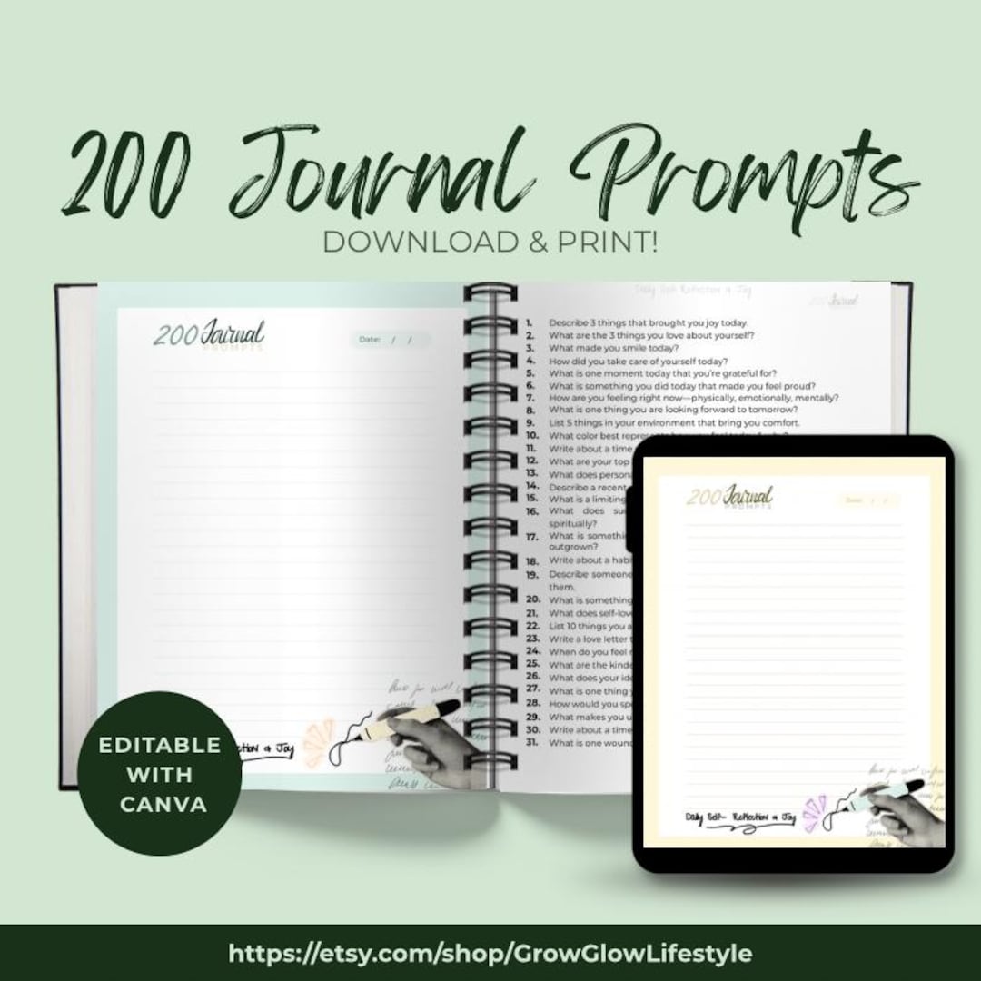 200 Journal Prompts for Self-love & Healing: Digital Therapy Workbook ...