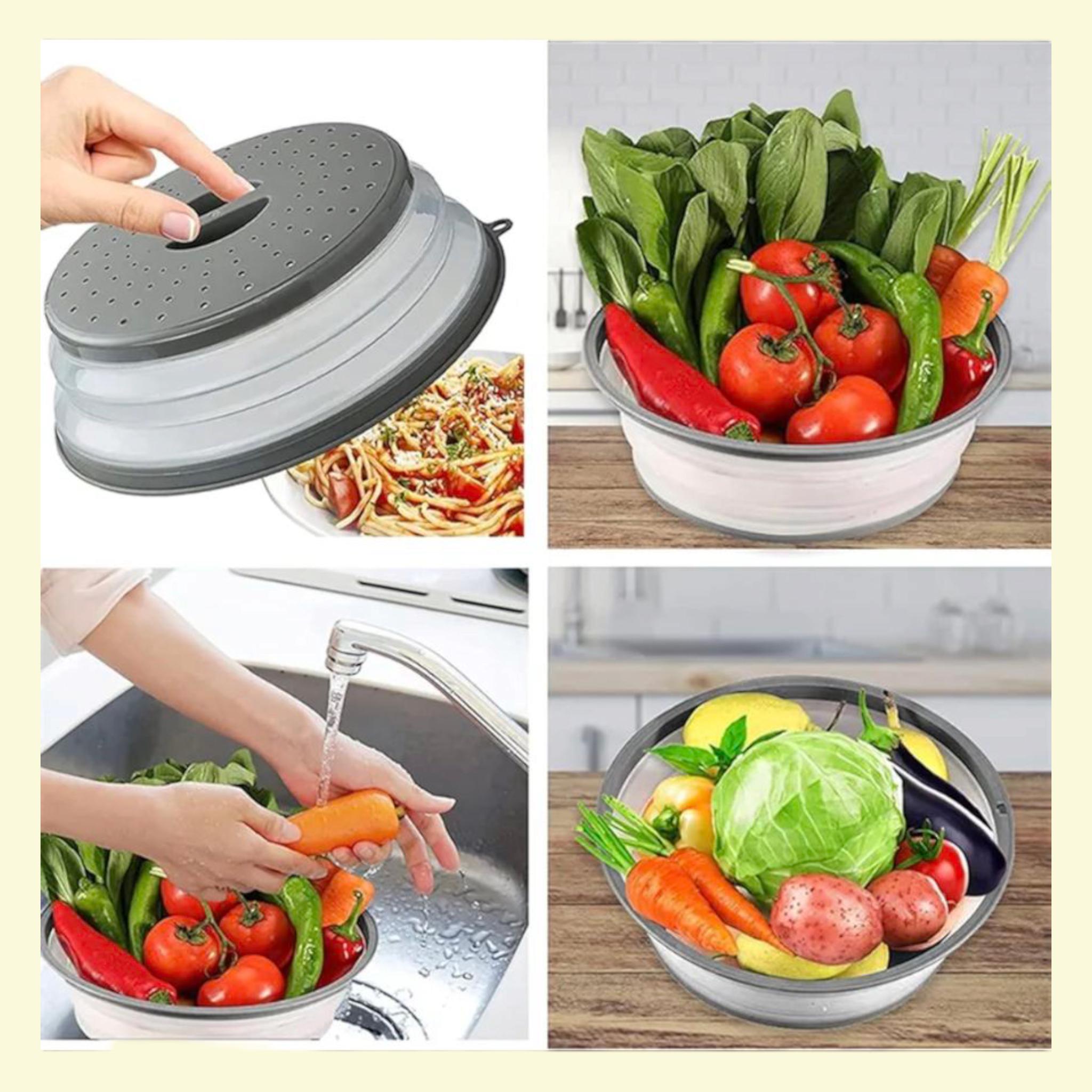 Microwave Splatter Cover With Vent Holes – Foldable Food Cover ...