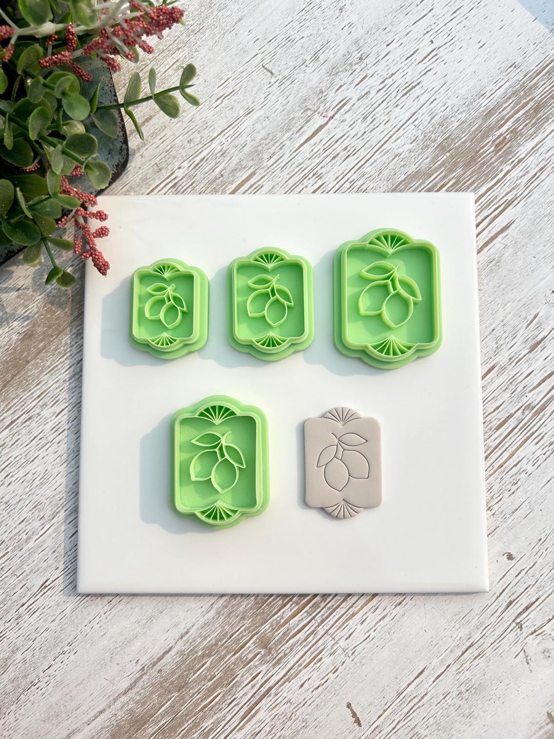 Lemon Plaque Detailed Whimsical Polymer Clay Cutter .25mm Sharp Tapered ...
