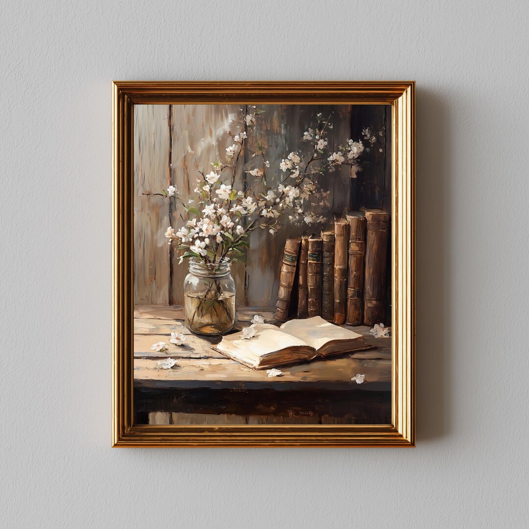 Spring Bloom Still Life Printable - Rustic Farmhouse Decor, Vintage ...