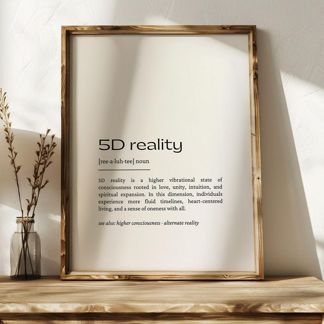 5D Reality Word Poster - Etsy