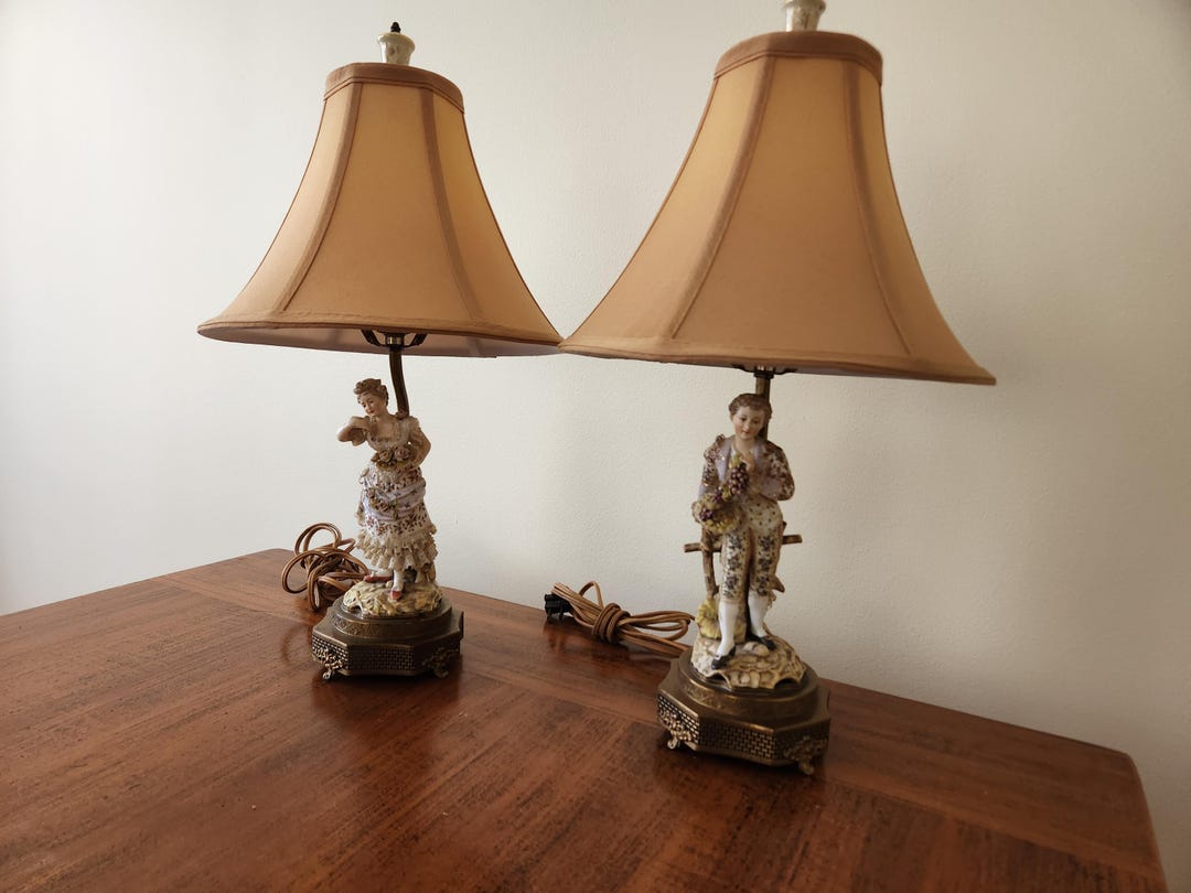 Pair of Meissen Figural Porcelain Lamps, Early 20th Century - Etsy