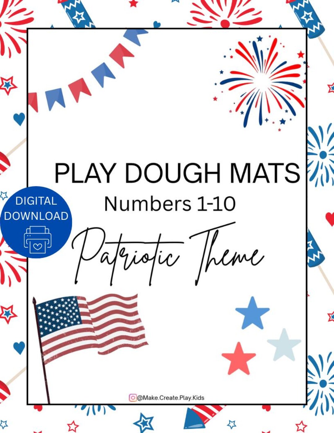 Patriotic Playdough Mats- Numbers 1-10 – Fun Usa-themed Activity for ...