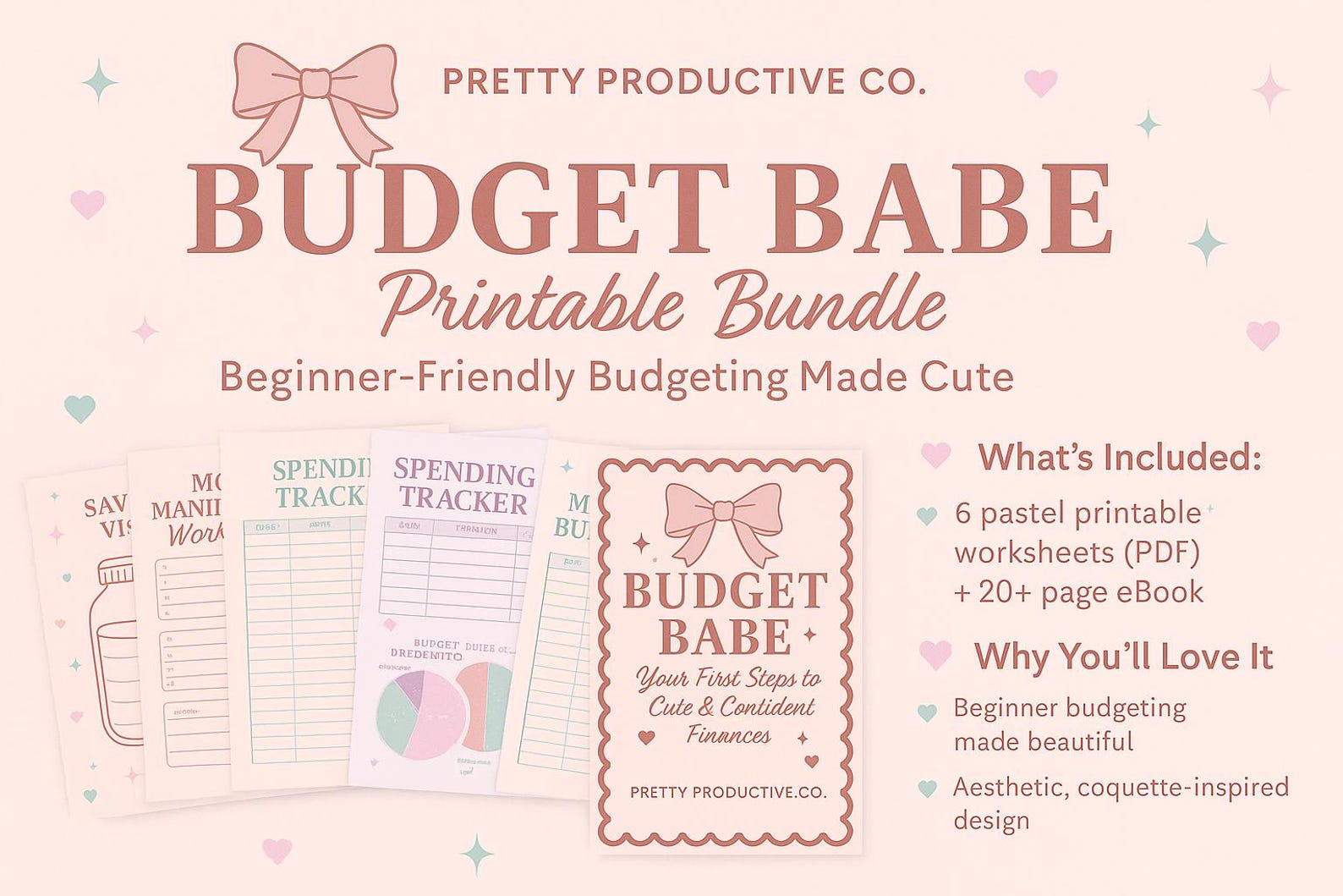 Budget Babe Printable Bundle | Girly Budget Planner Kit | Monthly ...