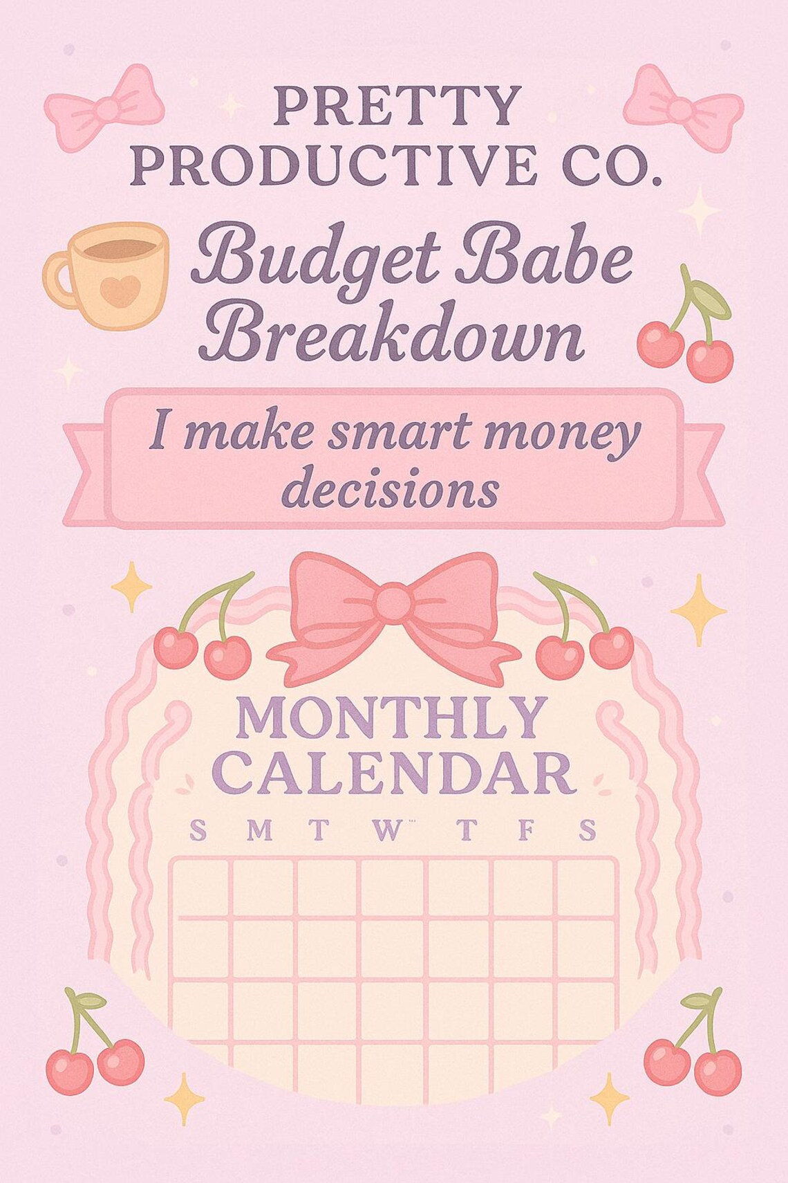 Budget Babe Printable Planner | Pastel Expense Tracker, Monthly Budget ...