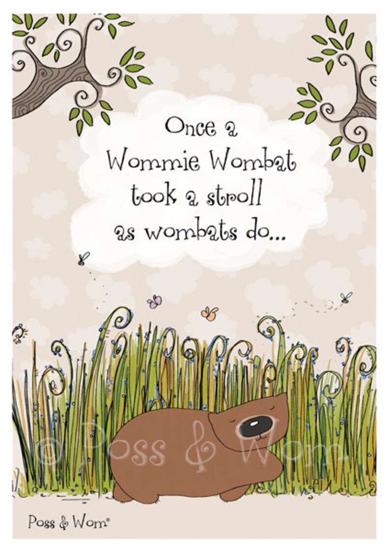 Poster Print Wommie Wombat - Etsy