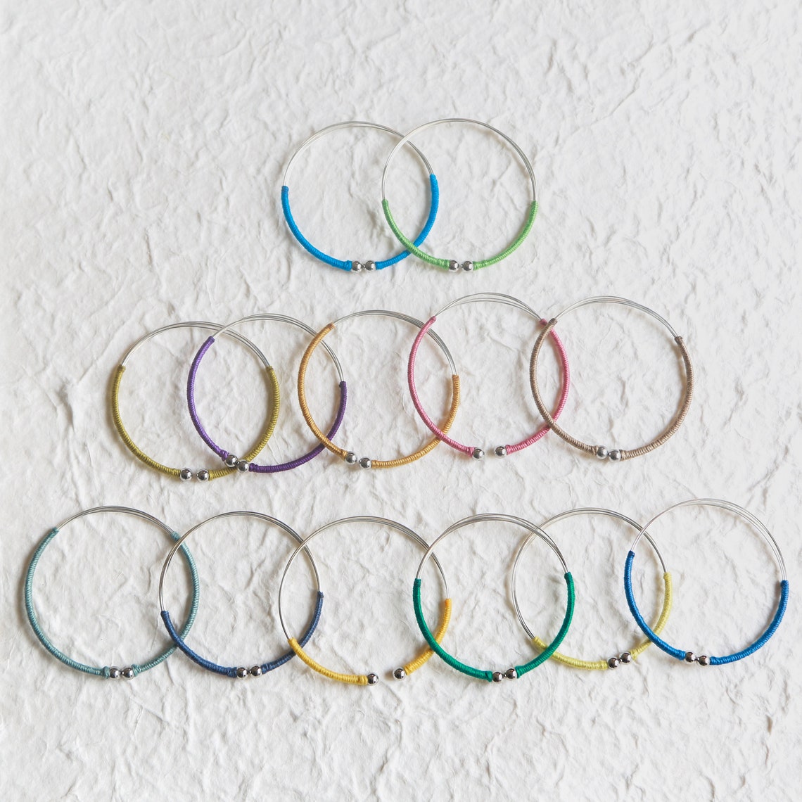 RAINBOW BANGLE Bracelets, Colourful Bangles for Her, Friendship ...