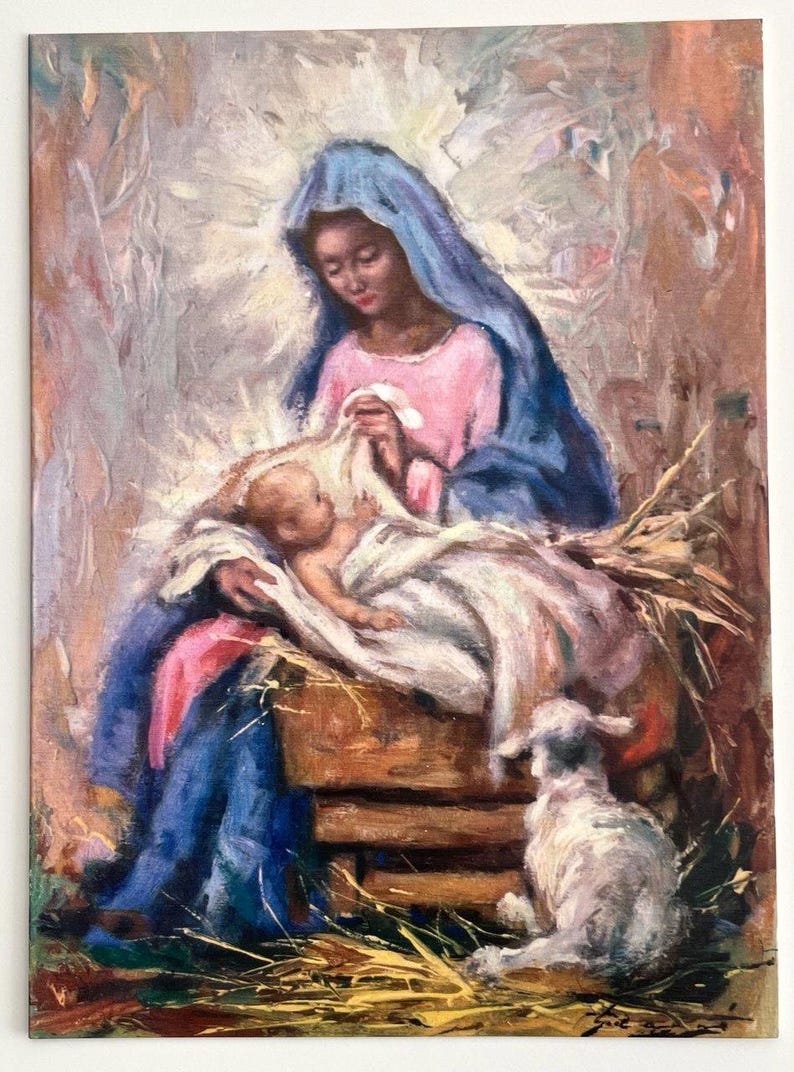 Vintage Spanish Nativity Christmas Cards - Impressionistic Art (set of ...