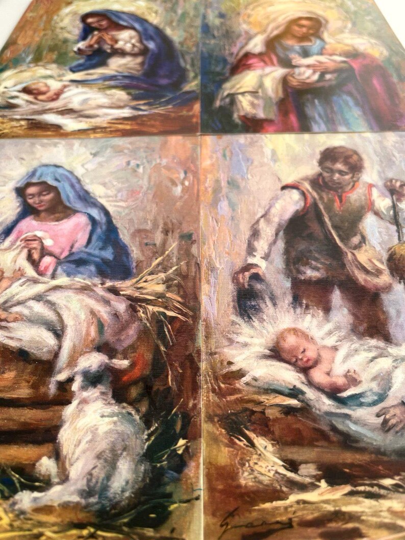 Vintage Spanish Nativity Christmas Cards - Impressionistic Art (set of ...