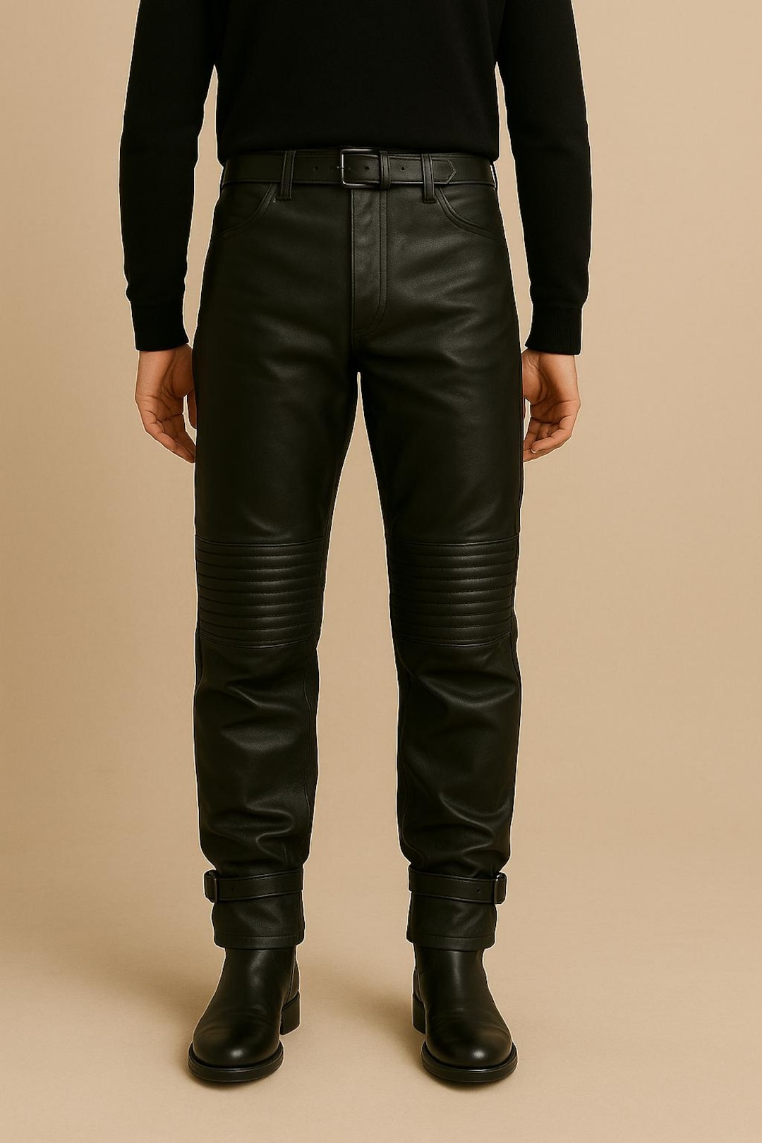 Handmade Leather Air Force Pilot Pants: Quilted Biker Trousers - Etsy