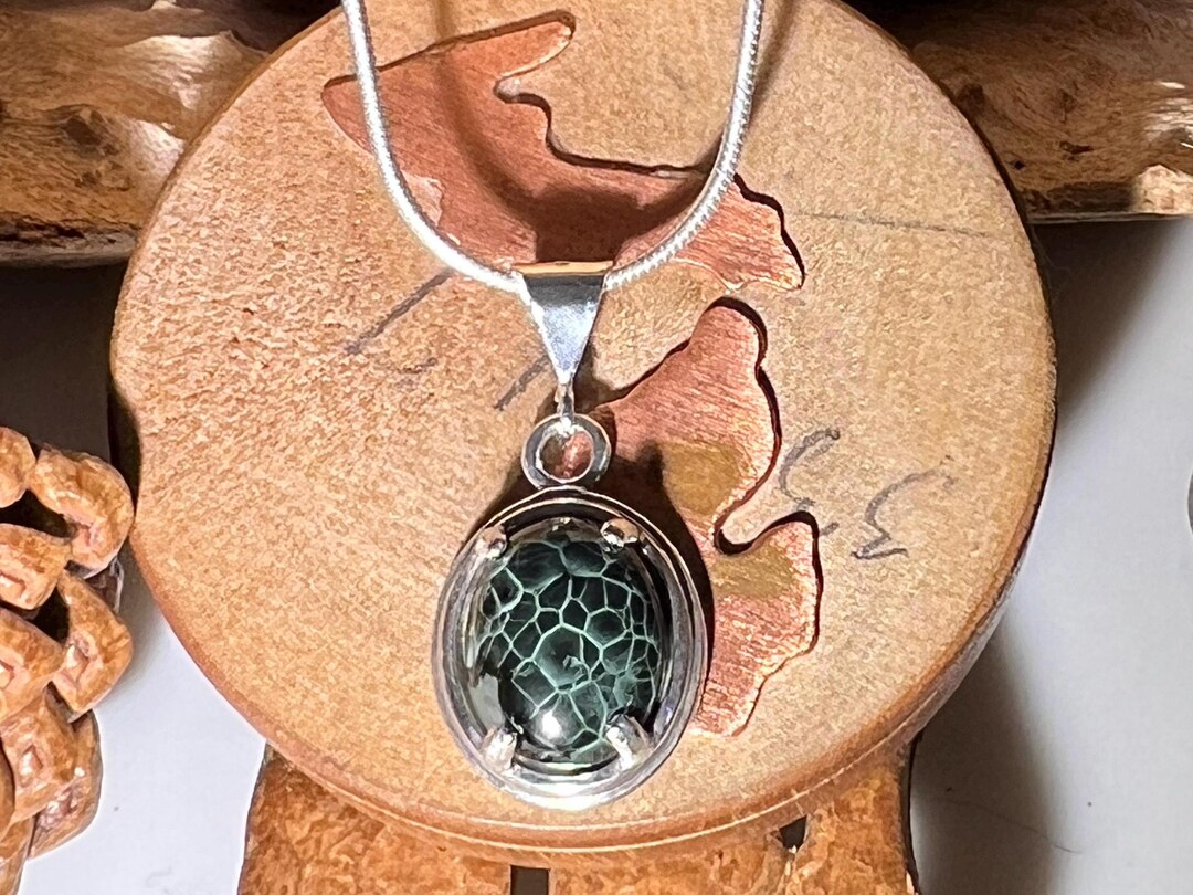 Isle Royale Greenstone Great Turtle Pattern 12x9 Mm Chlorastrolite Set ...