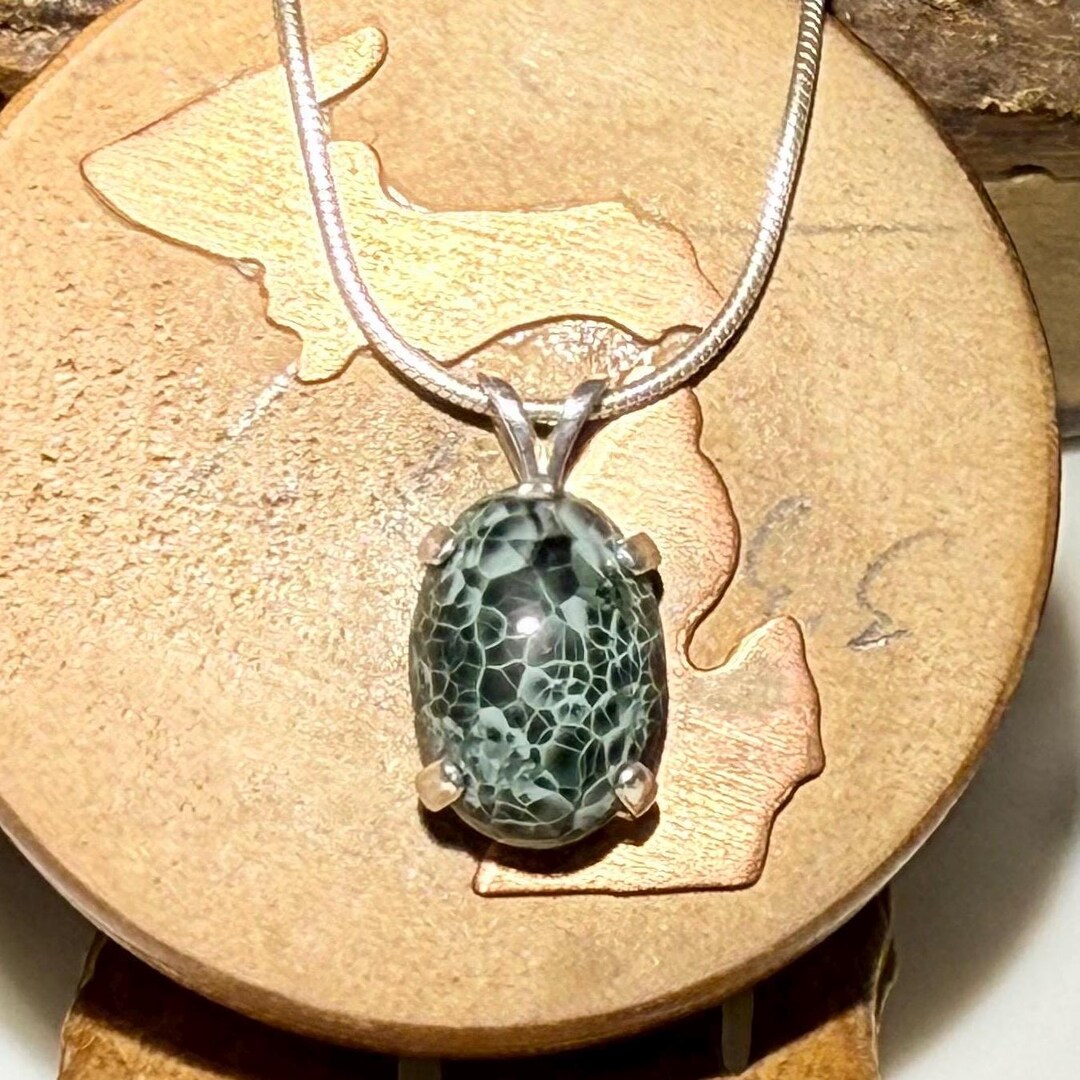 Isle Royale Greenstone Great Turtle Pattern Large 14x10 Mm Copper in ...