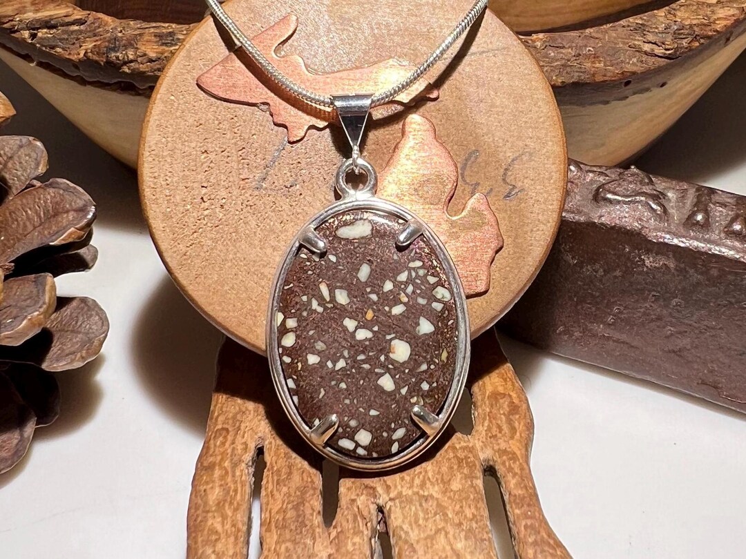 Copper Firebrick Sterling Silver Pendant - Etsy