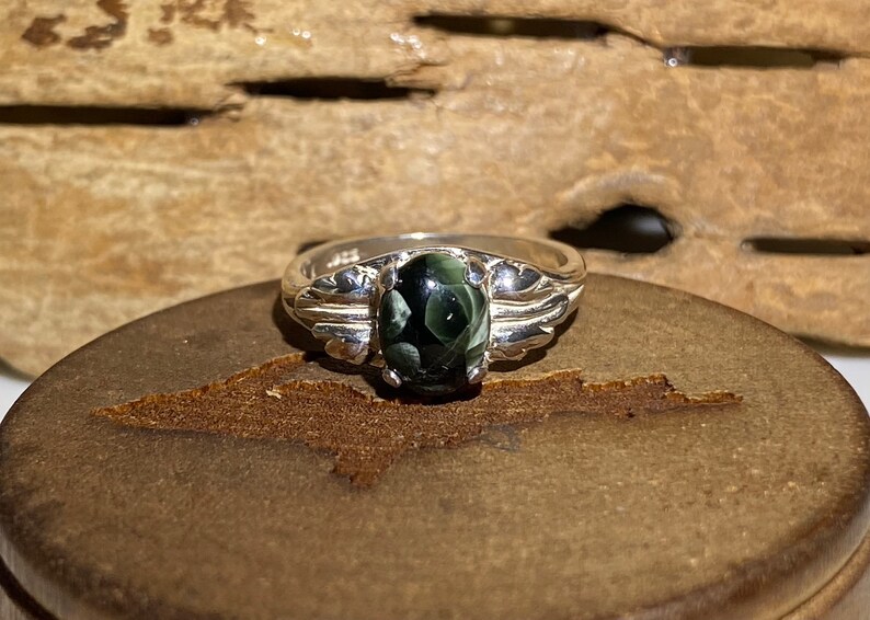 Michigan Greenstone Sterling Silver RIng ..Exceptional | Etsy