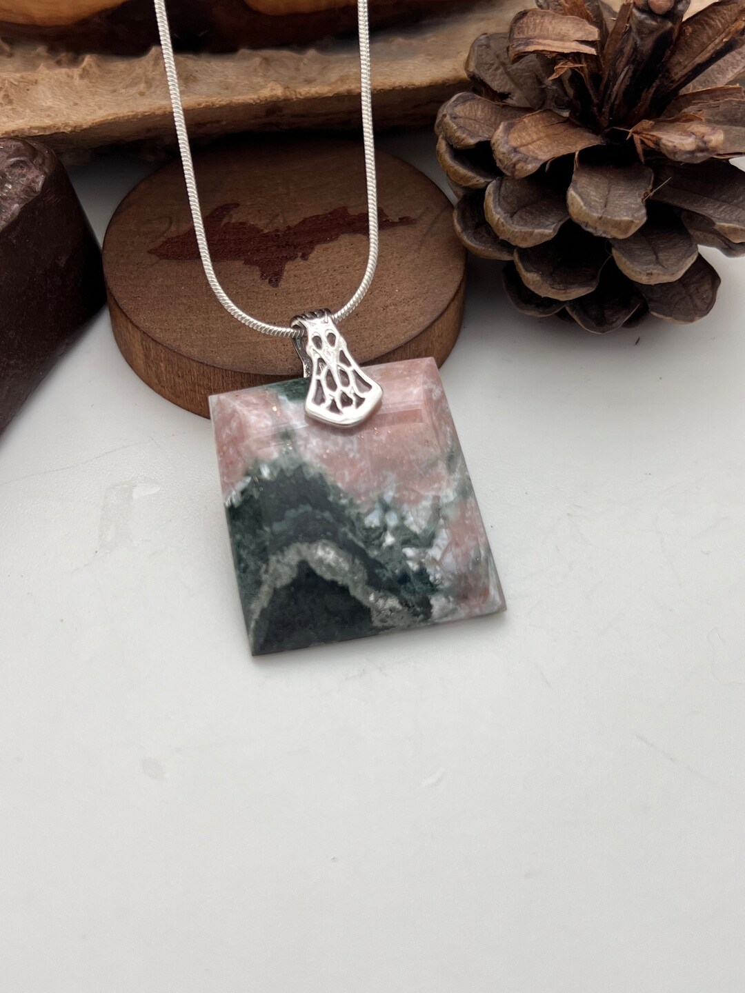 Patricianite Pendant With Copper Inclusions and Sterling Silver Bale ...