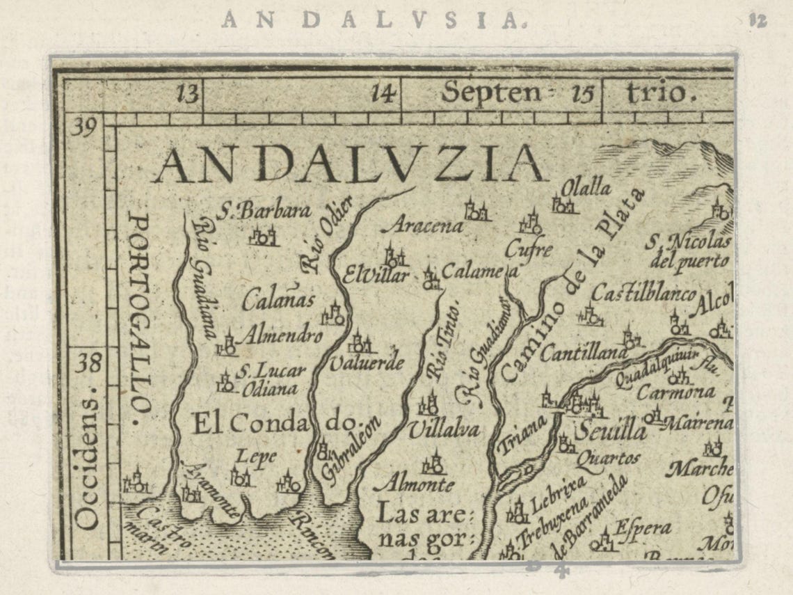 Antique Map of Andalusia Spain Andaluzia, Printable Download, Old ...