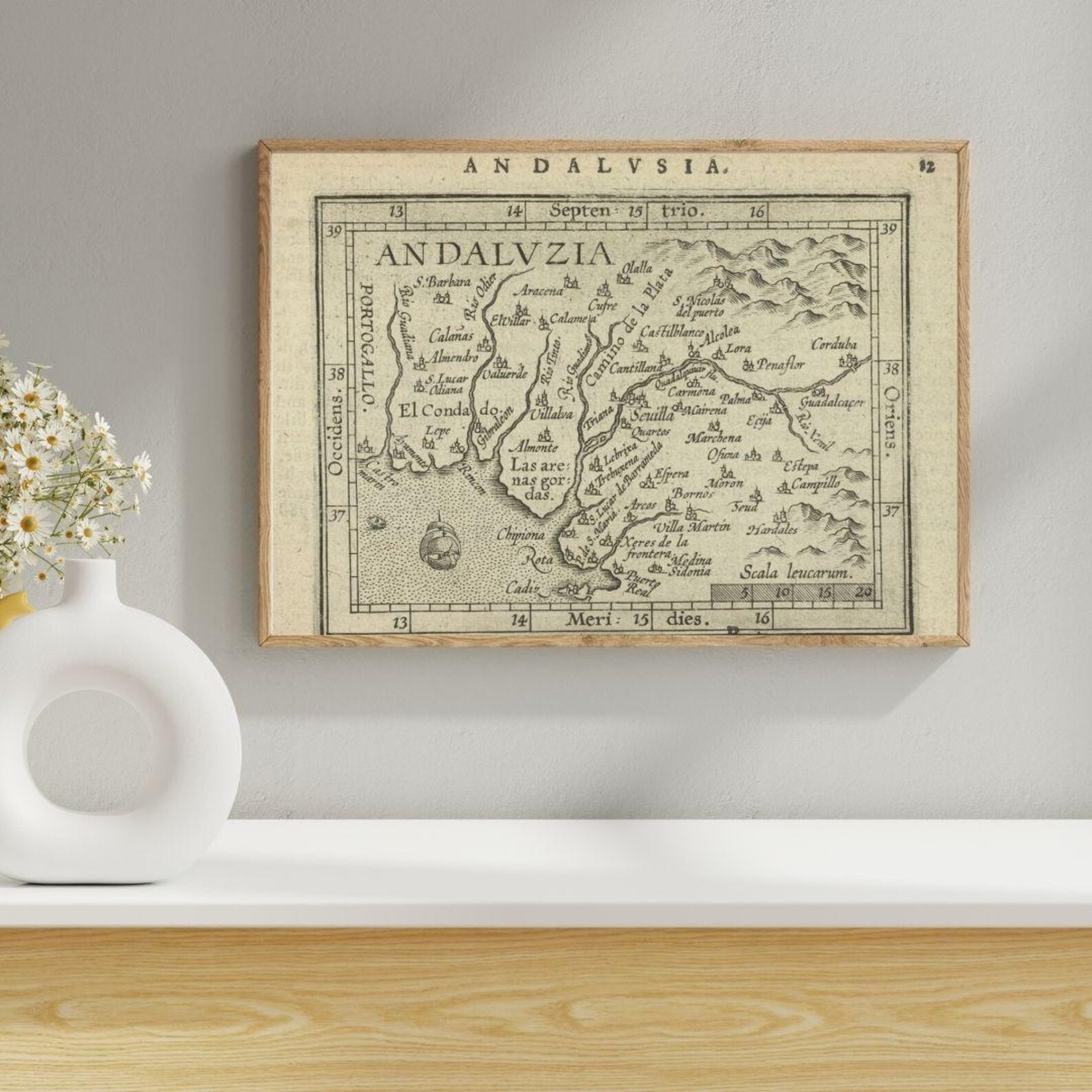 Antique Map of Andalusia Spain Andaluzia, Printable Download, Old ...