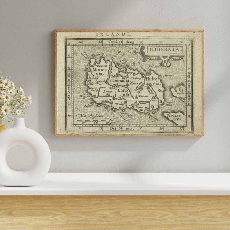 Antique Map of Ireland Hibernia Irelande, Printable Download, Old ...