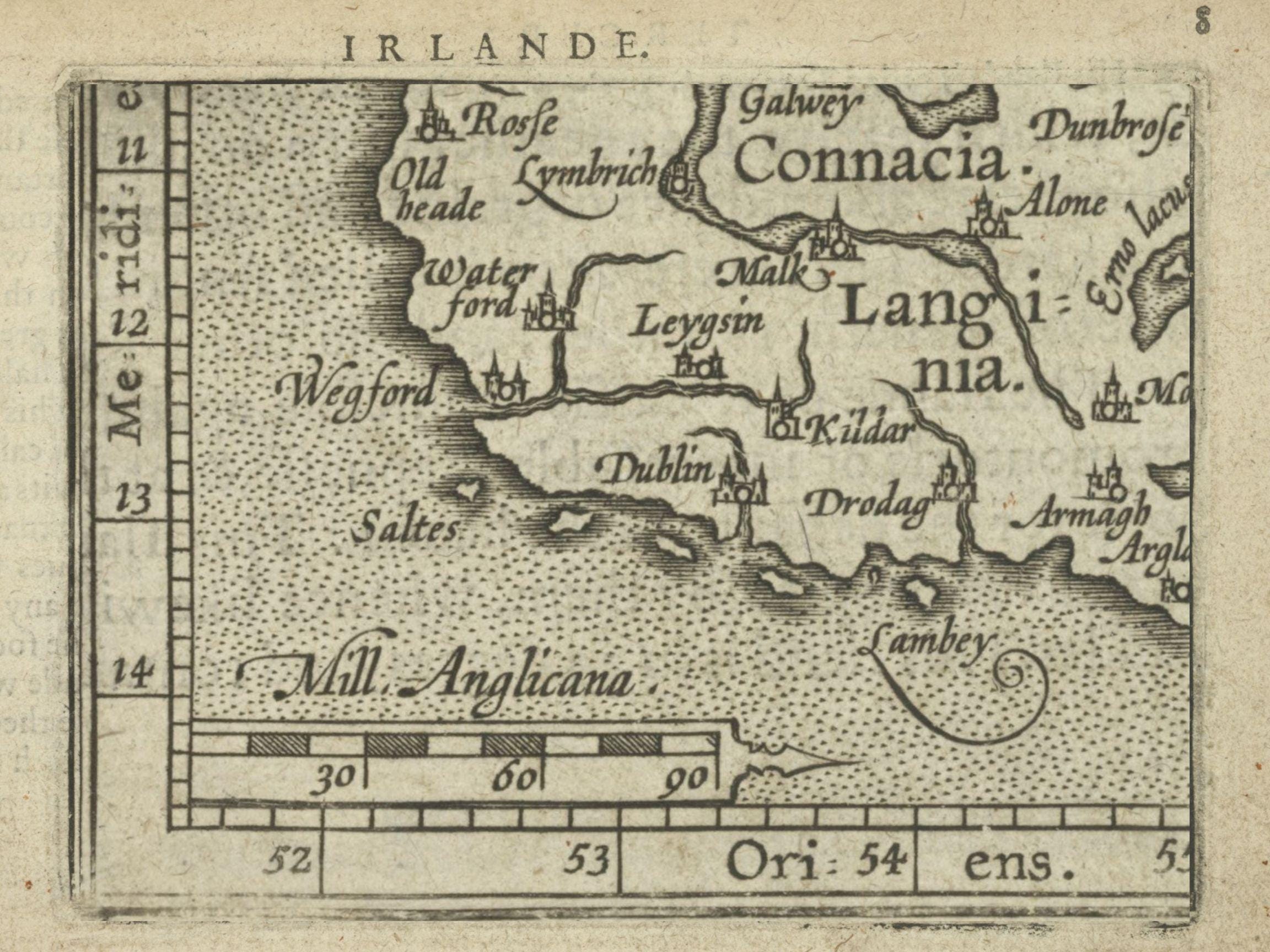 Antique Map of Ireland Hibernia Irelande, Printable Download, Old ...