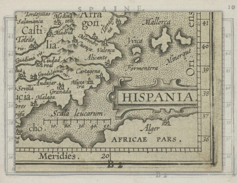 Anitque Map of Spain Set of 3, Printable Download, Old School Cool Maps ...