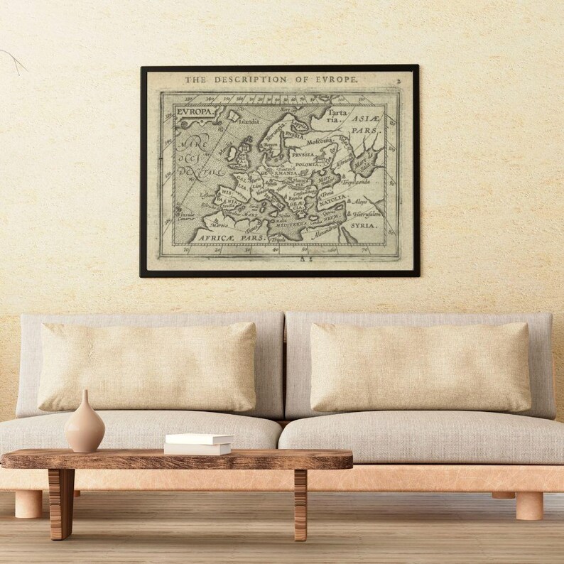 1603 Map of Europe With Prussia and Gallia Antique World Map Vintage ...