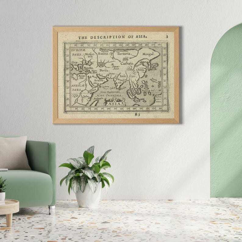1603 Map of Asia Old World Map Abraham Ortelius Theatre of the World ...