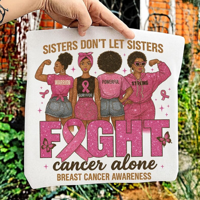 Breast Cancer Awareness PNG: Sisters Design T-shirt (digital Download ...