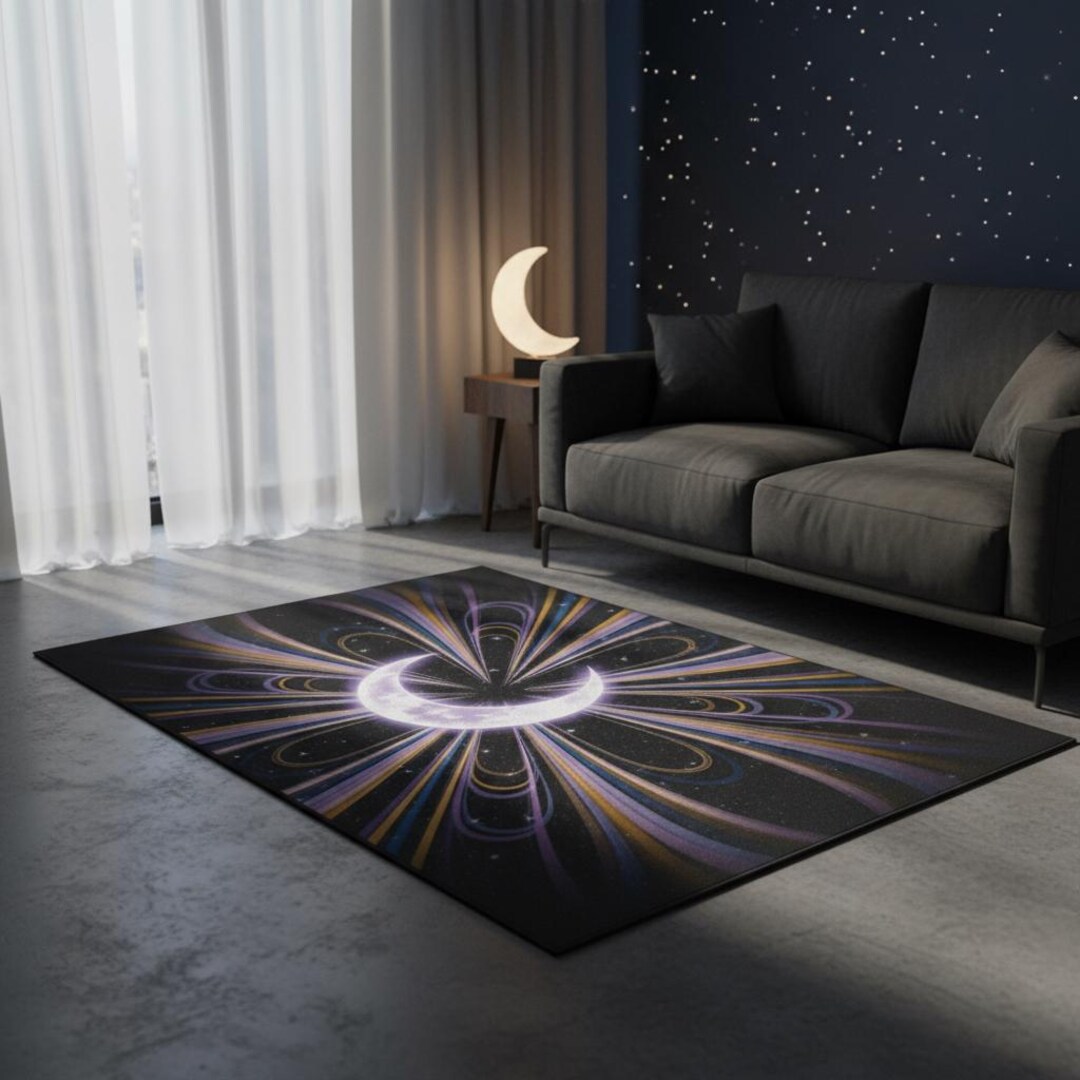 Boho Crescent Moon Floor Mat, Heavy Duty Doormat, Moon Phase Home Decor ...