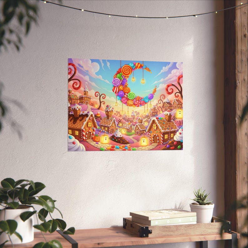 Candyland Posters, Playful Art for Kids, Whimsical Ghosts, Home Decor ...