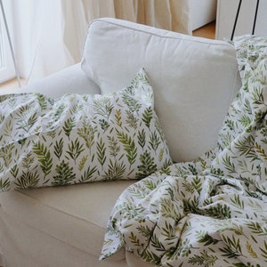 Botanical Bed Linen Set 100% Cotton Satin Duvet Cover and Pillowcases ...