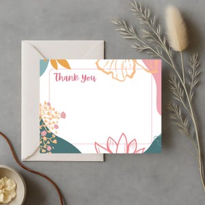 Printable Thank You Card Set – Modern Handwritten Note Cards (digital ...