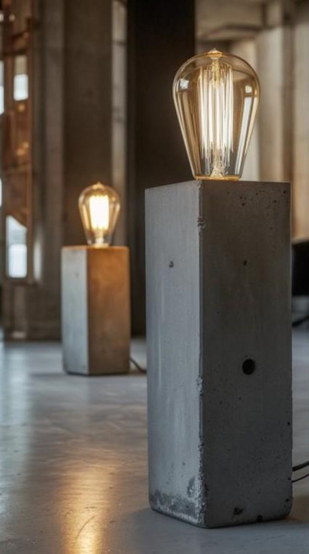 ARTESANY HOME Handmade Concrete Floor Lamp – Industrial and Minimalist ...