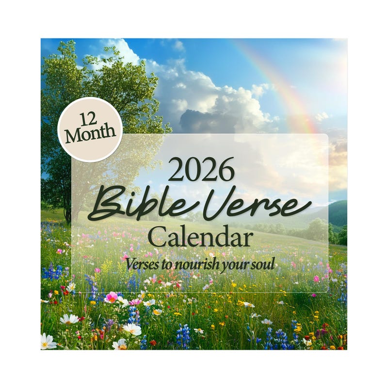 Christian Printable Calendar 2026 Bible Verse - Etsy