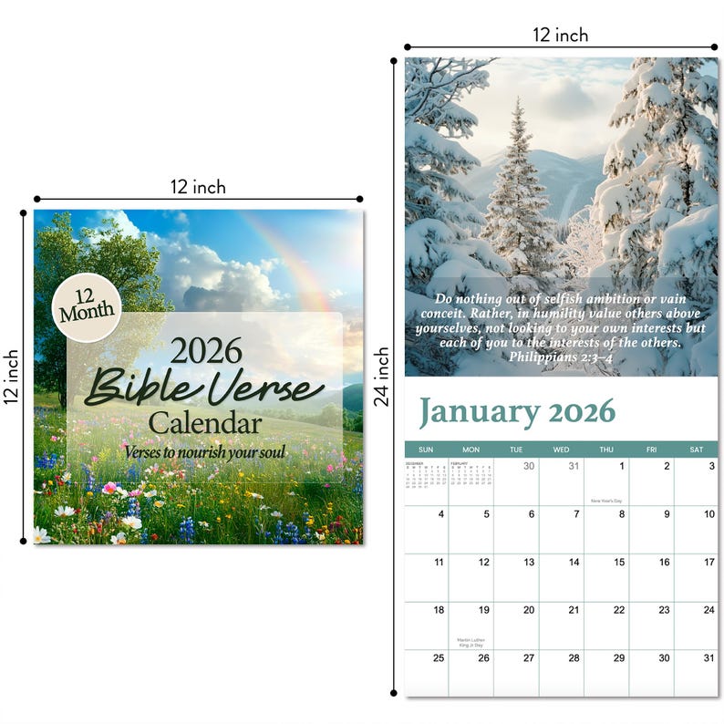 The 2026 Bible Verse Wall Calendar - Etsy