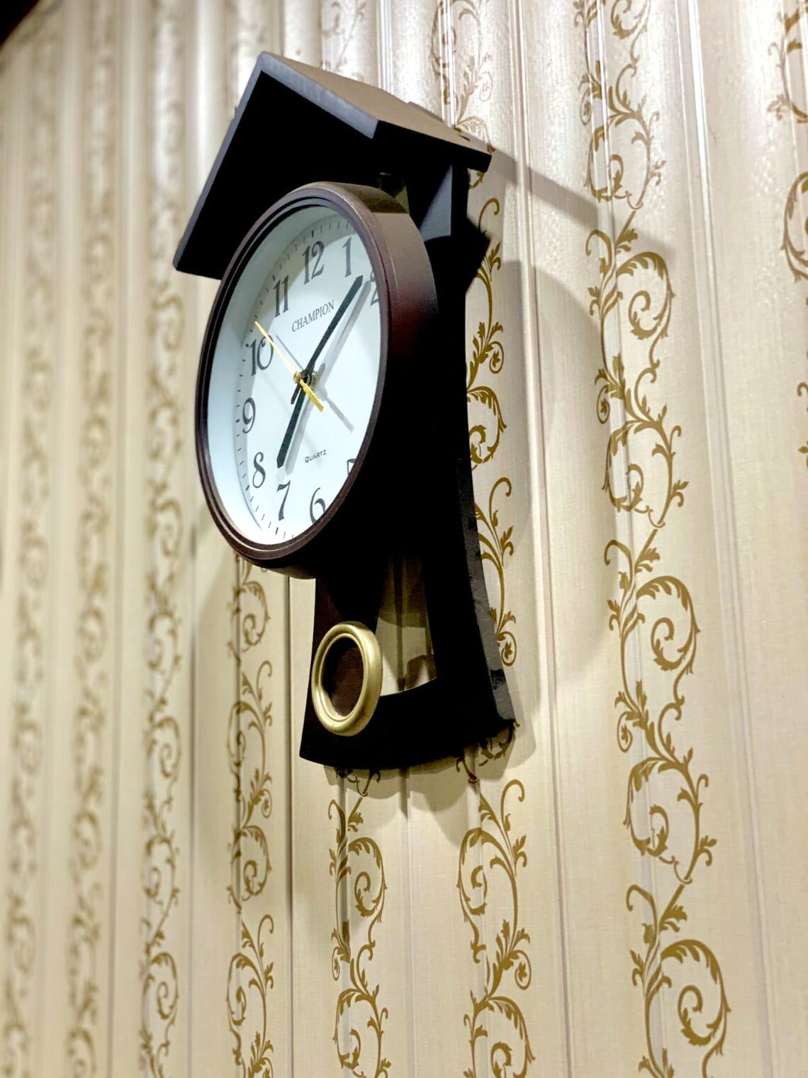Pendulum Wall Clock, Stylish Home Accent, Vintage Inspired, Living Room ...