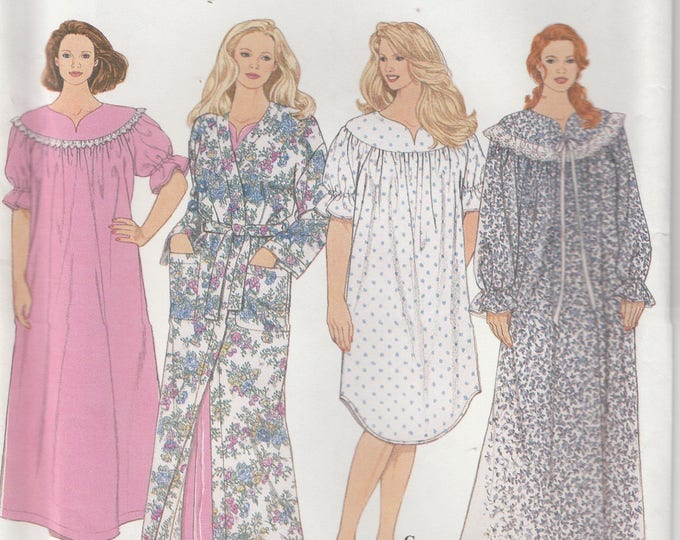 Easy Nightgown Pattern Short Long Robe Misses Size 18W - 20W - 22W ...