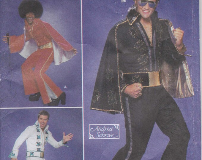 Mens Elvis Costume Pattern Jumpsuit Cape Bell Bottoms Jackson Five Size ...