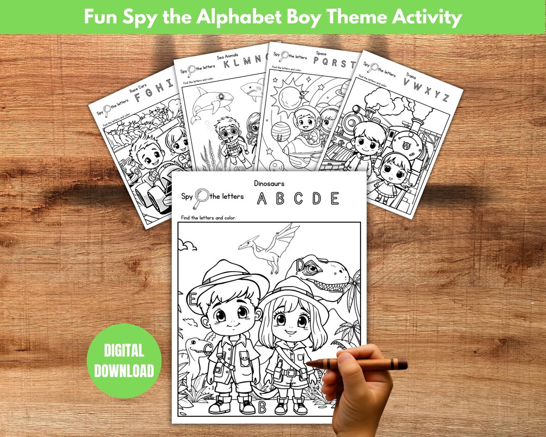 Alphabet Activity Worksheets: Boy Theme, Letter Recognition (printable ...