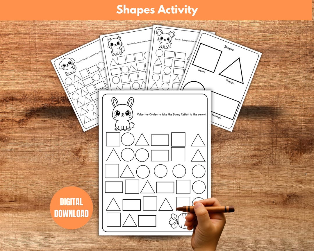 Shapes Maze Activity: Printable PDF for Early Math Skills - Etsy