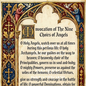 Invocation of the Nine Choirs of Angels | Art Print | Prayer Card ...
